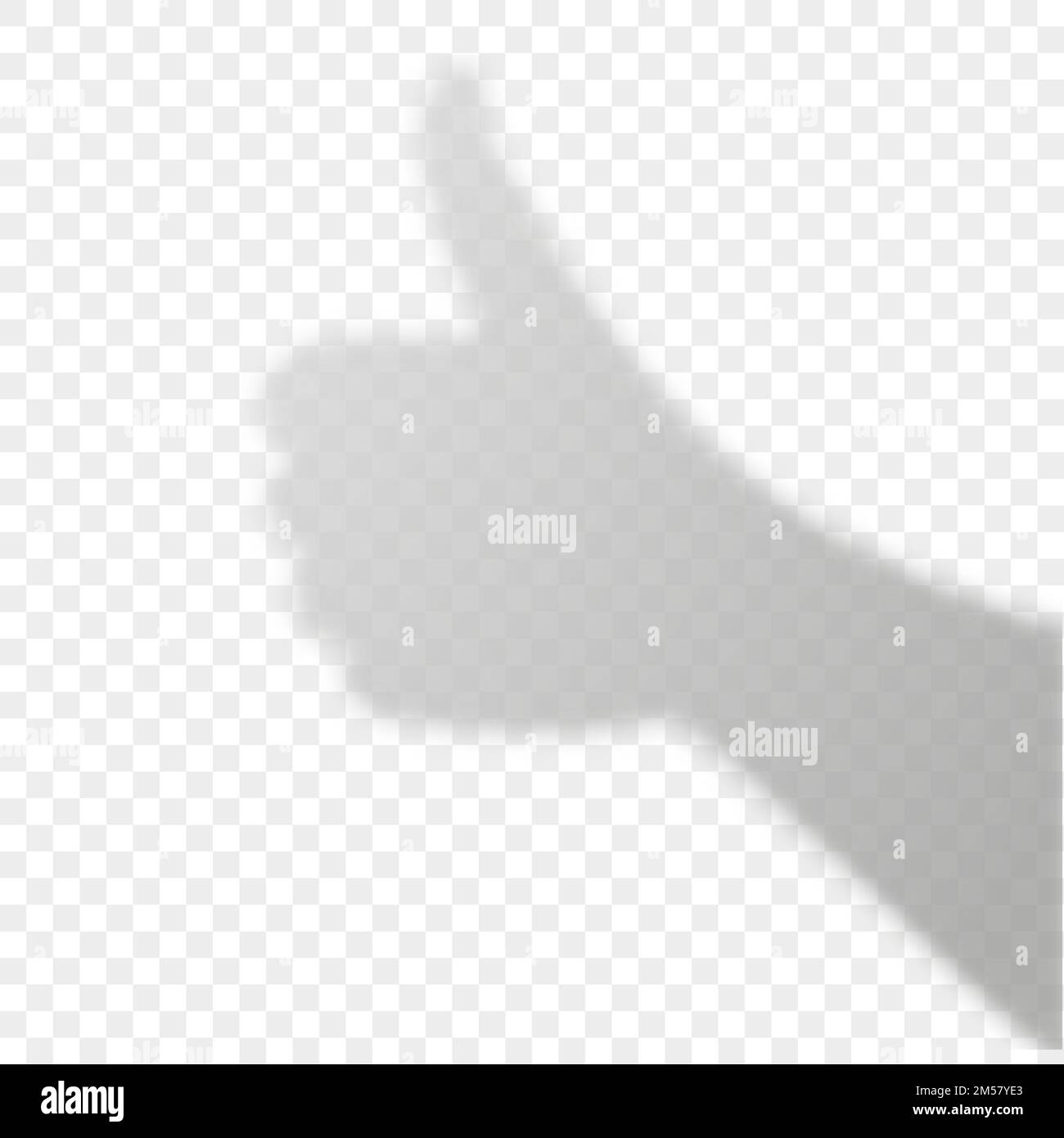 Hand thumbs up gesture shadow overlay on transparent background ...