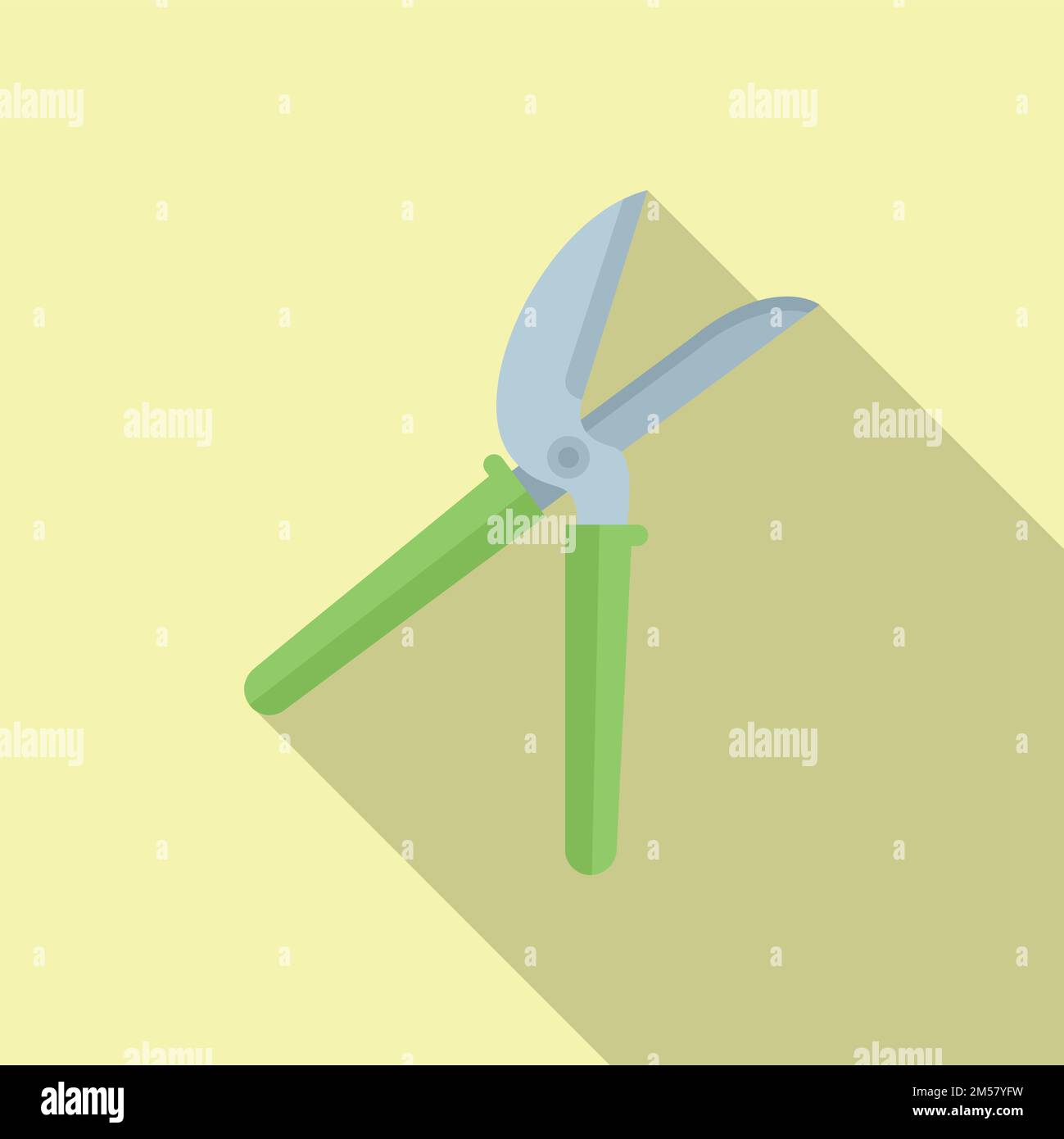 Shears secateur icon flat vector. Garden pruning. Cutter hand Stock ...