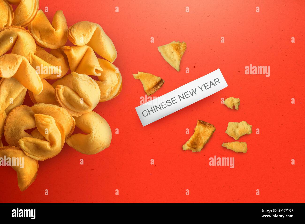 Fortune cookies with a colored background. Happy Chinese New Year Stock ...