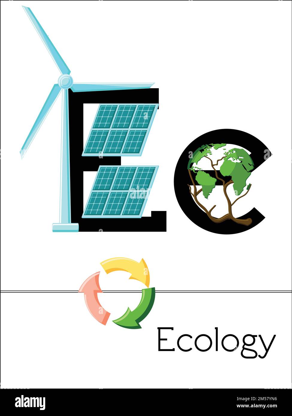 Flash card letter E is for Ecology. Science alphabet for kids. Puzzle ...