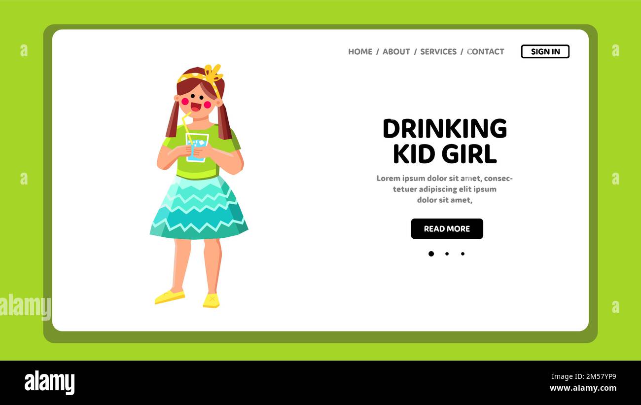 Children drinking water and juice Stock Vector Images - Alamy