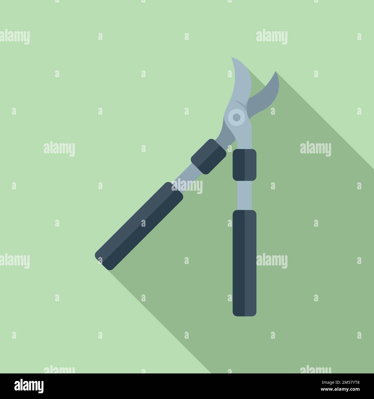 Pruner secateur icon flat vector. Garden work. Cut object Stock Vector ...