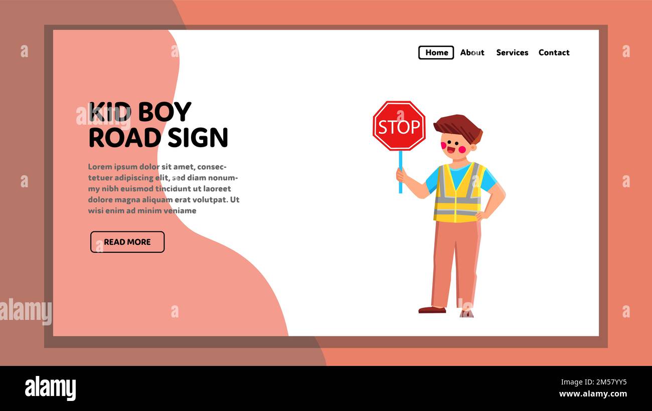 kid boy road sign vector Stock Vector Image & Art - Alamy