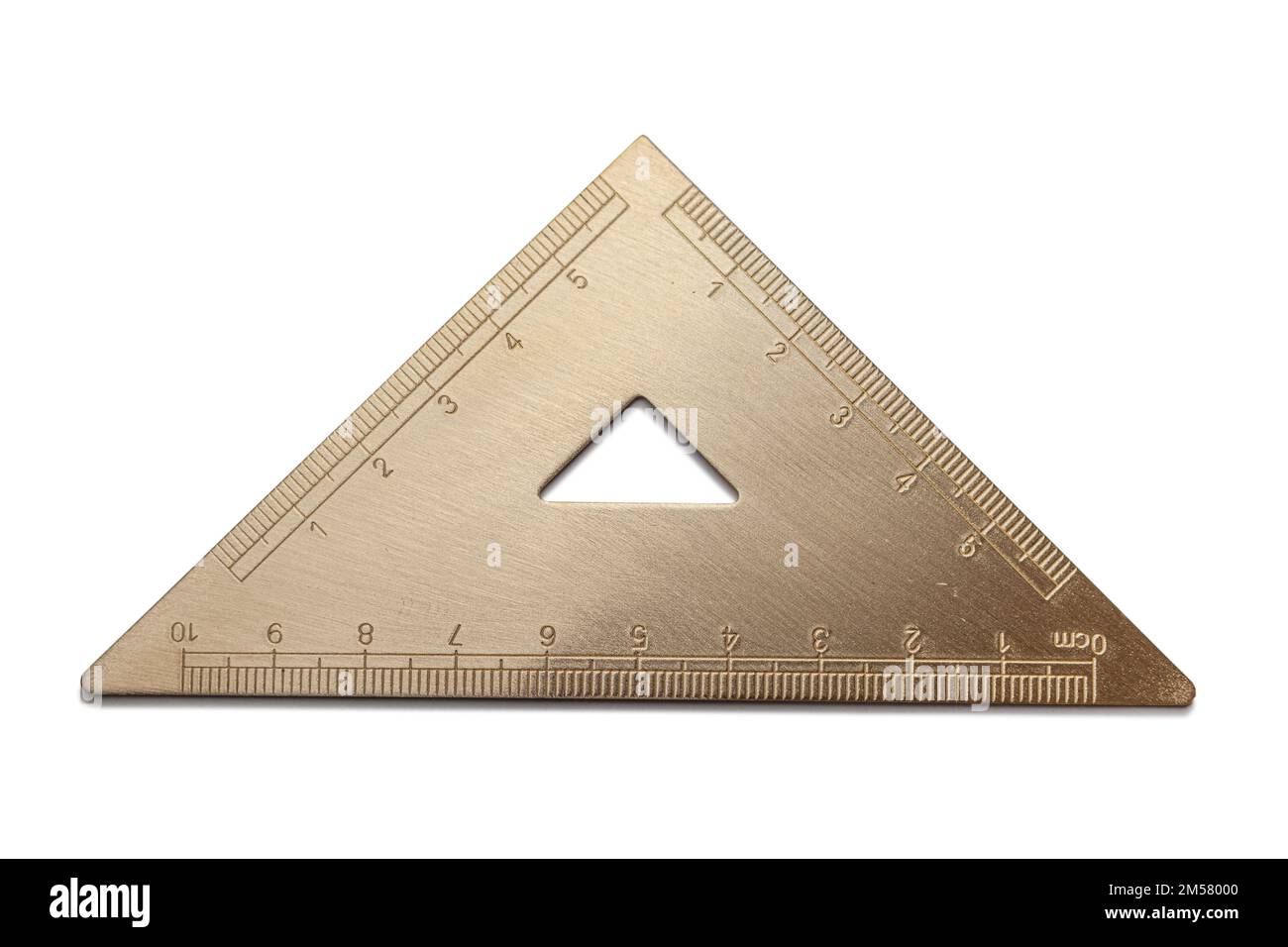 Antique Metal Brass Triangle Ruler Gradient Illuminated Isolated On ...