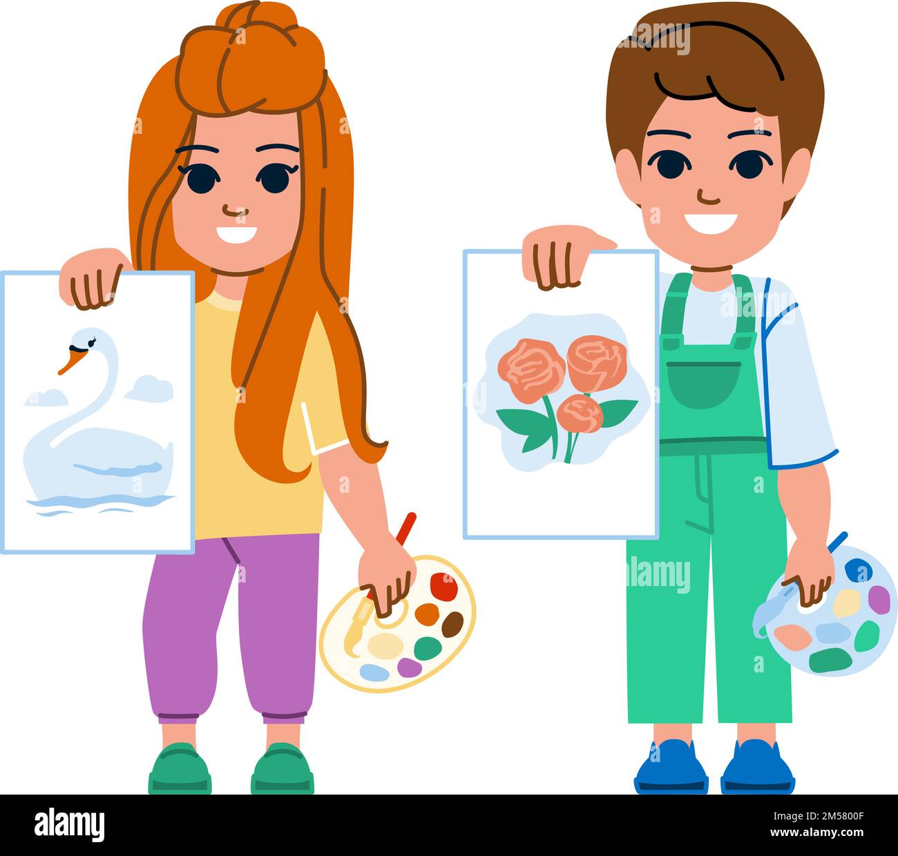 artist kid vector Stock Vector Image & Art - Alamy