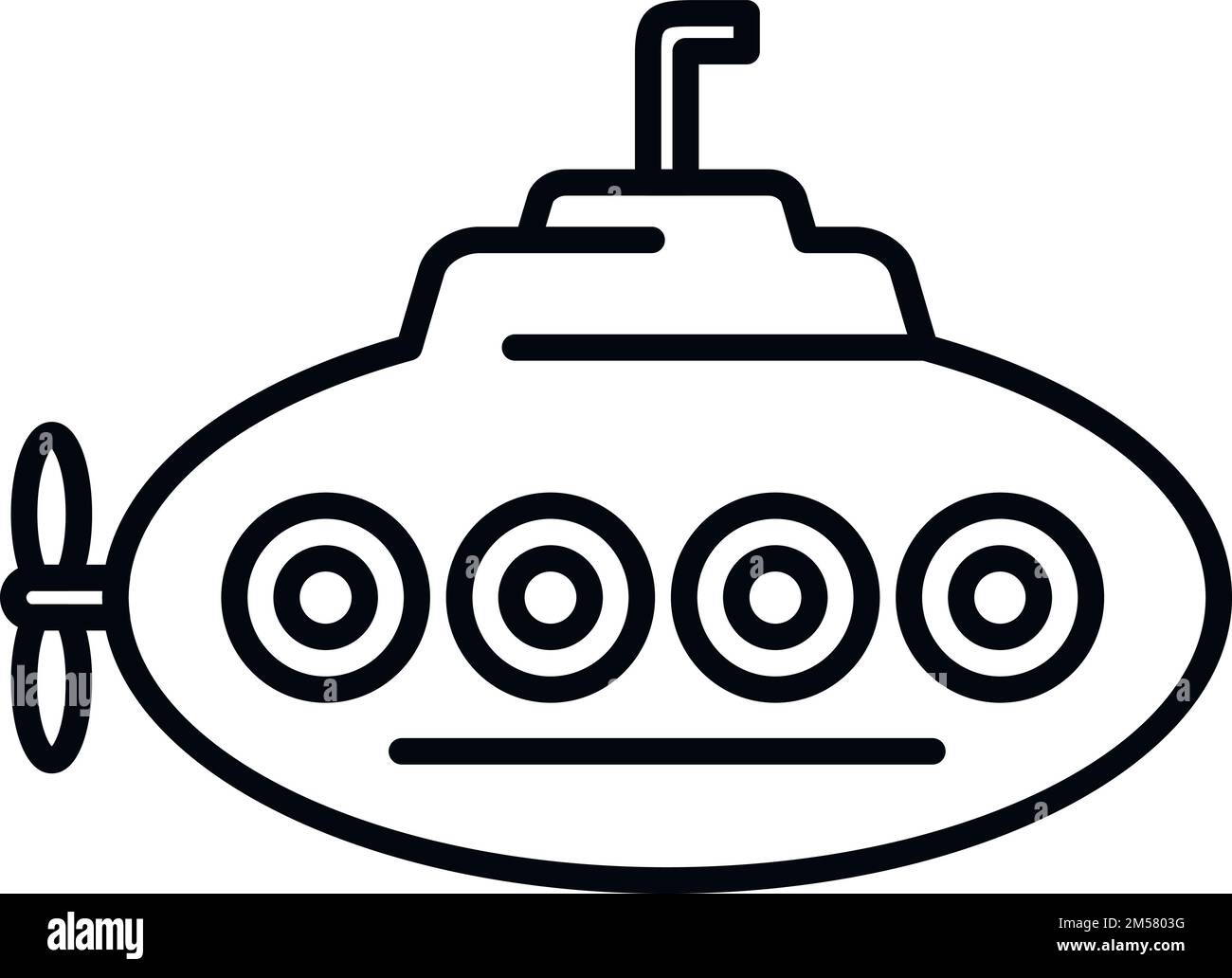 Nautical submarine icon outline vector. Underwater ship. Cute vehicle ...
