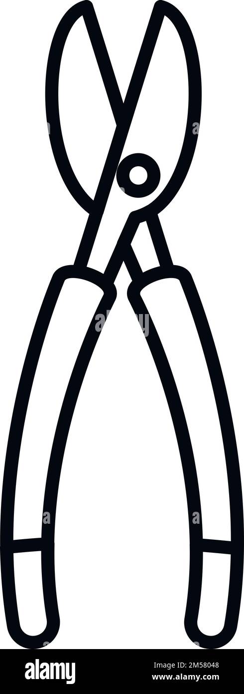 Pruning secateur icon outline vector. Garden shears. Work blade Stock ...