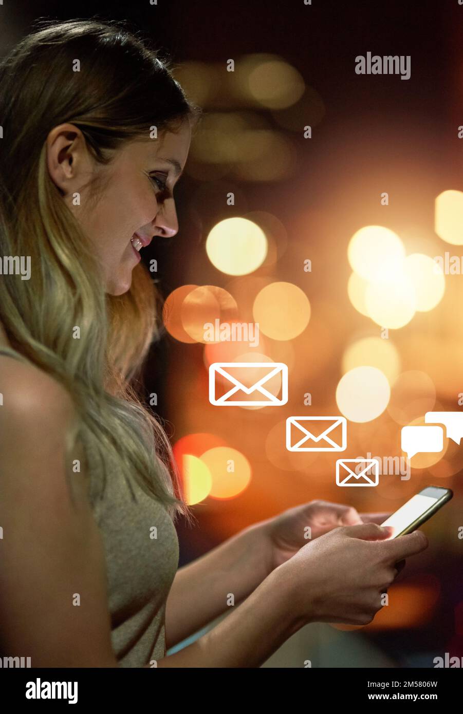 Busy inbox, busy life. a young woman getting a notification on her ...