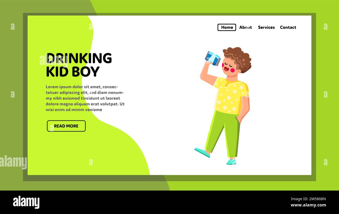 Kids drinking water Stock Vector Images - Alamy