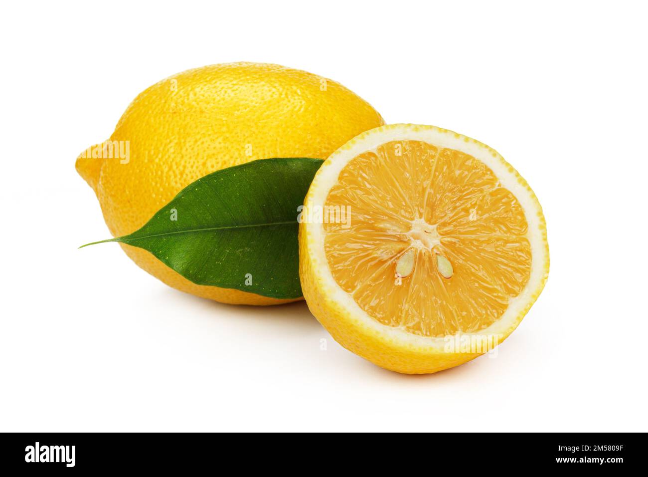 Cut lemon slice isolated on white background Stock Photo - Alamy