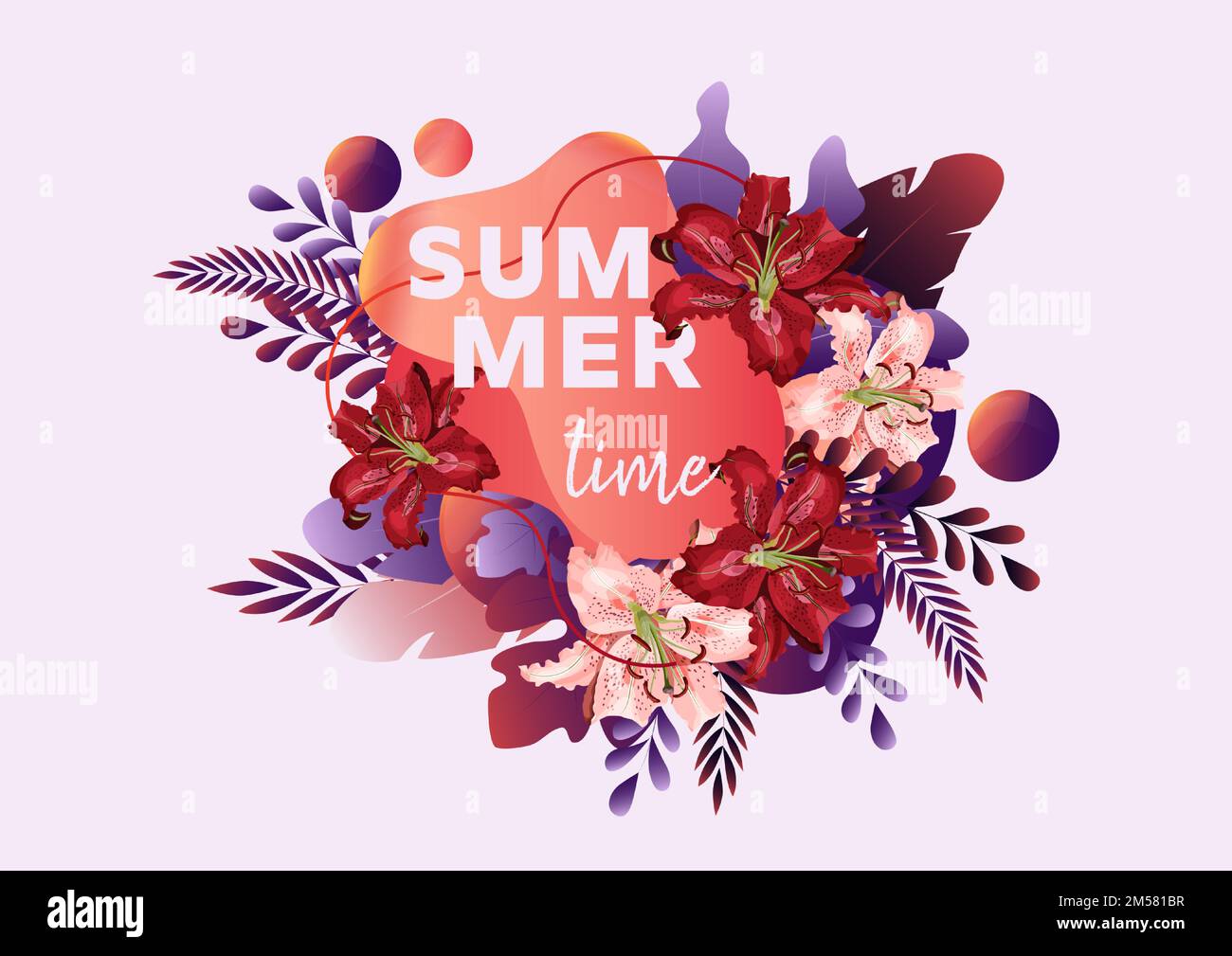 Spring time banner purple Stock Vector Images - Alamy