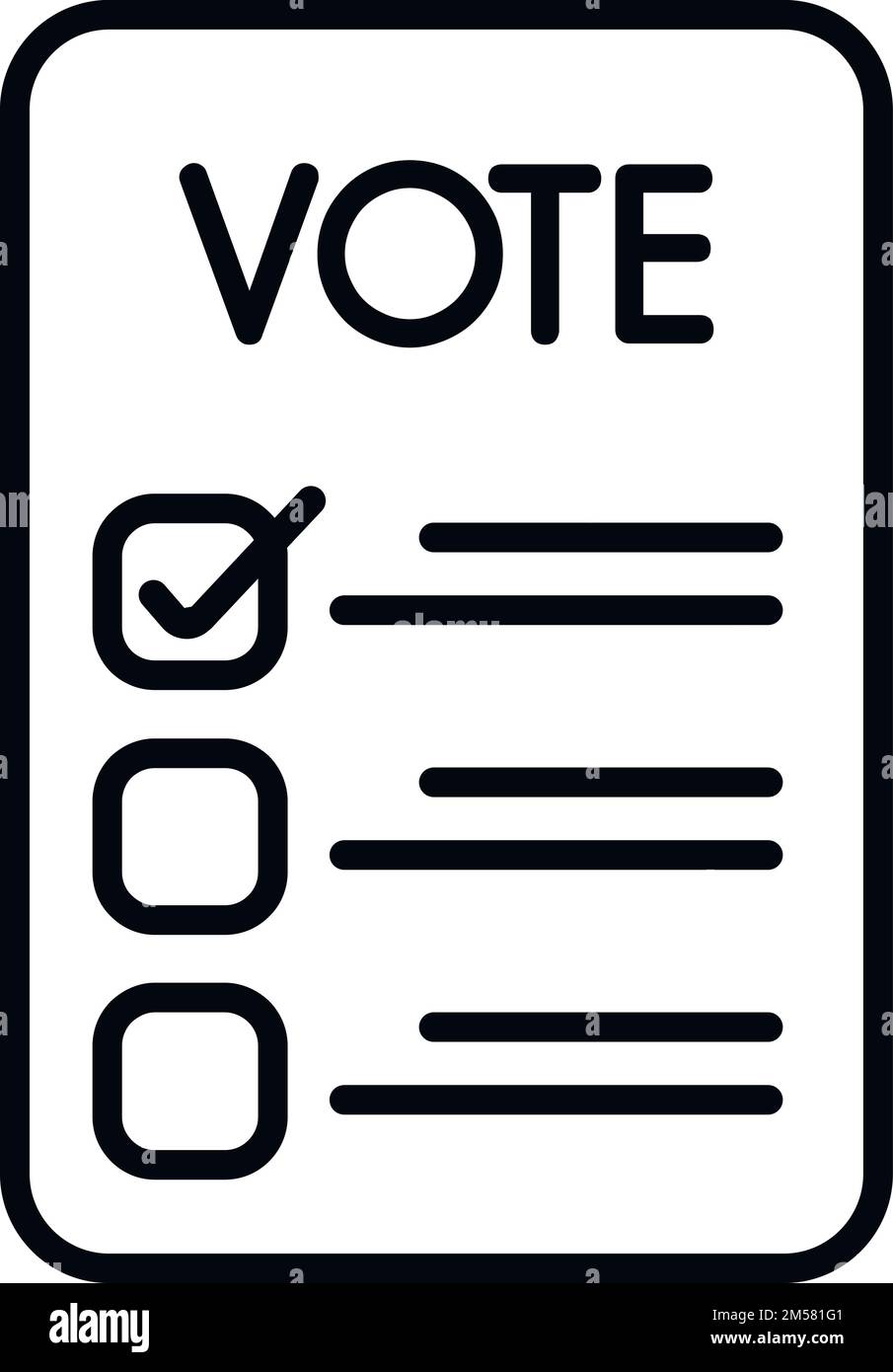 Vote paper icon outline vector. Political speech. Voter decision Stock ...