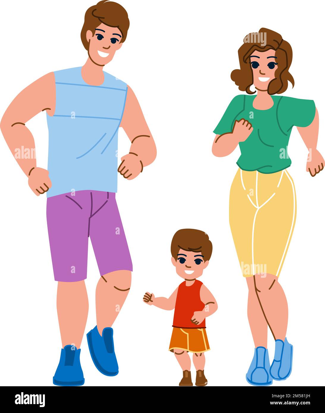 family jogging vector Stock Vector Image & Art - Alamy