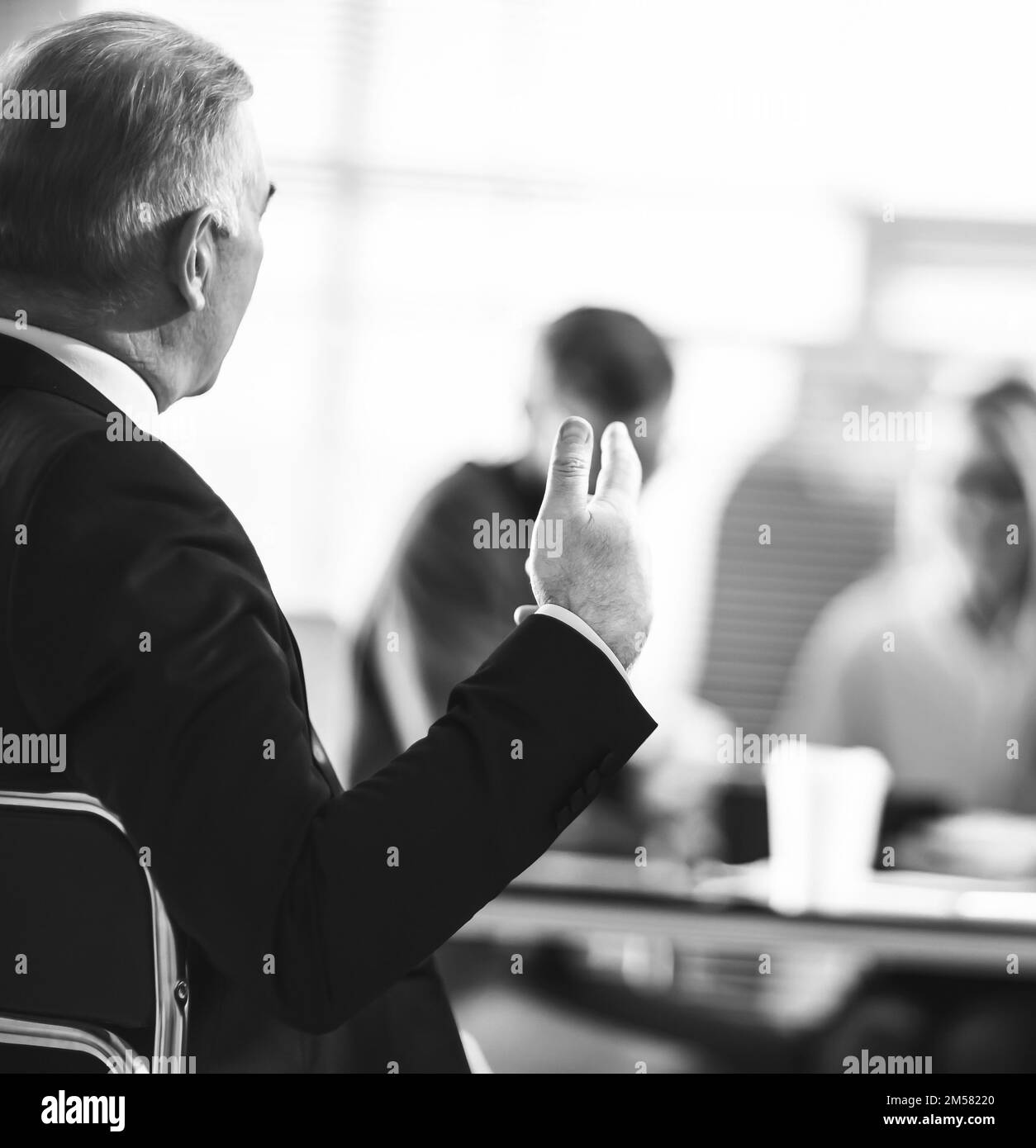 Close up manager in white Black and White Stock Photos & Images - Alamy