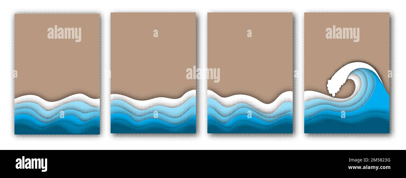 Summer beach with sea or ocean waves and sand abstract background ...