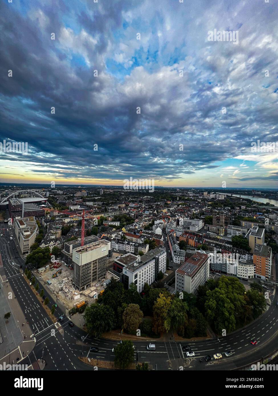A vertical aerial shot of the cityscape of Berlin with modern ...