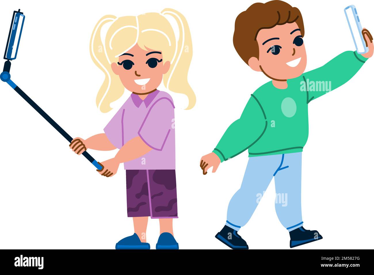 selfie kid vector Stock Vector Image & Art - Alamy