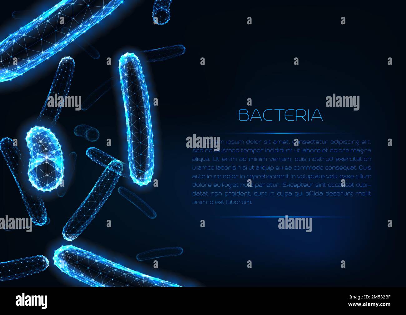 Futuristic glowing low polygonal medicine web banner template with 3d ...