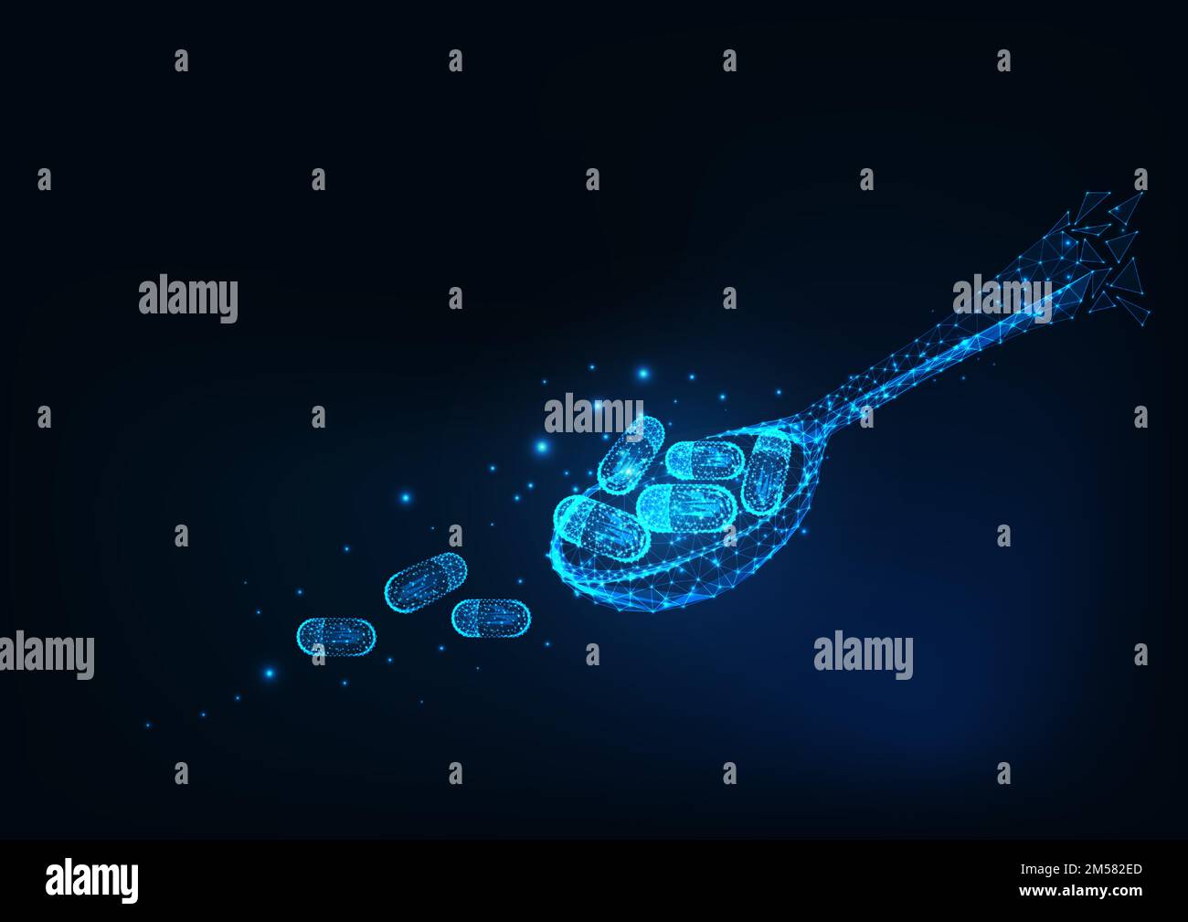 Spoon with capsules Stock Vector Images - Alamy