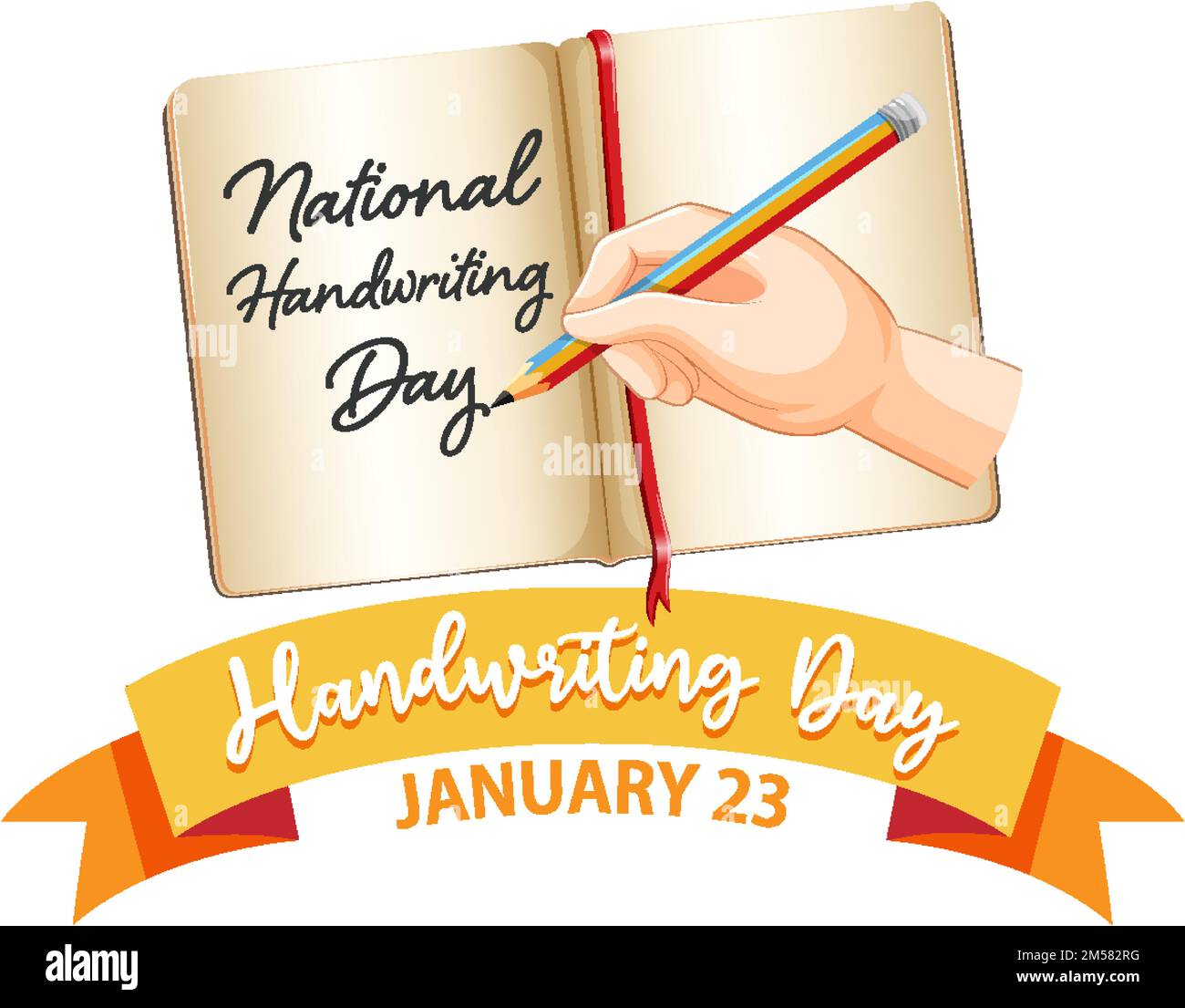 National Handwriting Day Logo Banner illustration Stock Vector Image ...