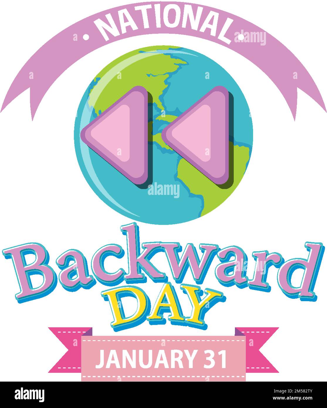 National backward day banner design illustration Stock Vector Image ...