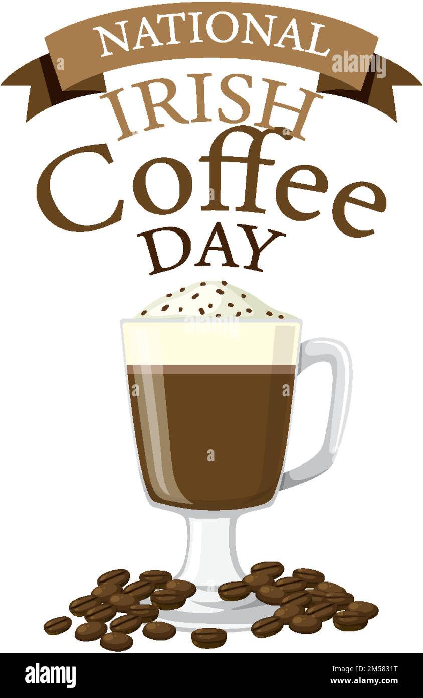 National Irish Coffee Day Banner Design illustration Stock Vector Image ...