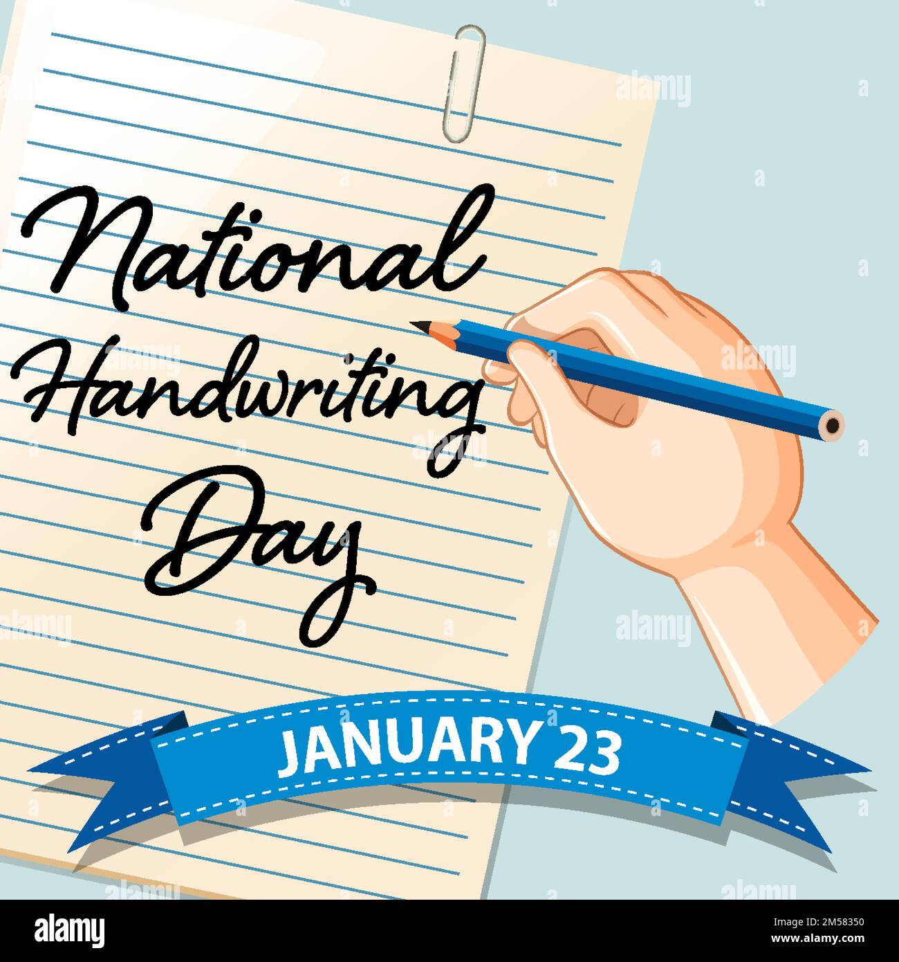 National Handwriting Day Logo Banner illustration Stock Vector Image ...
