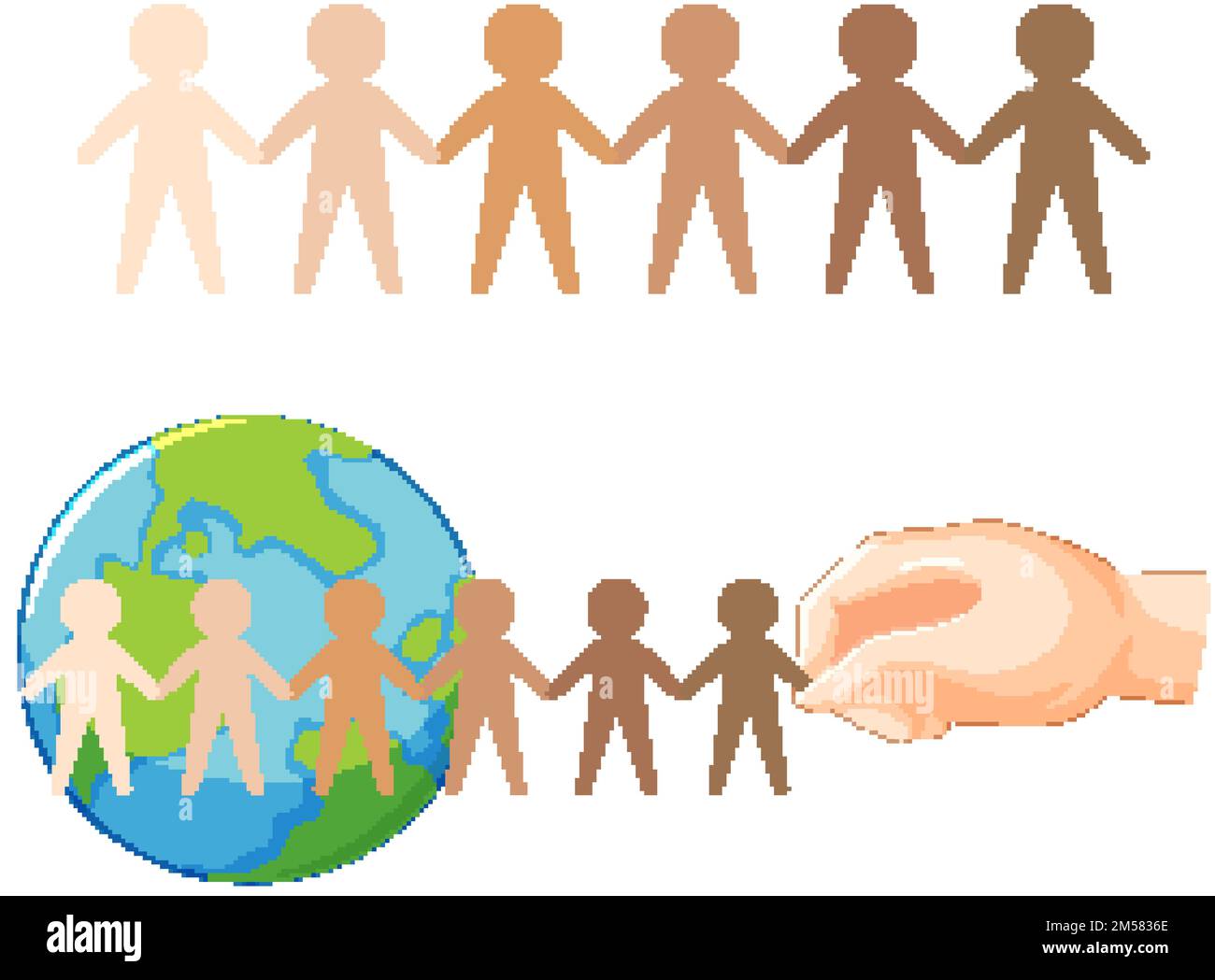 Human icons and earth globe illustration Stock Vector Image & Art - Alamy