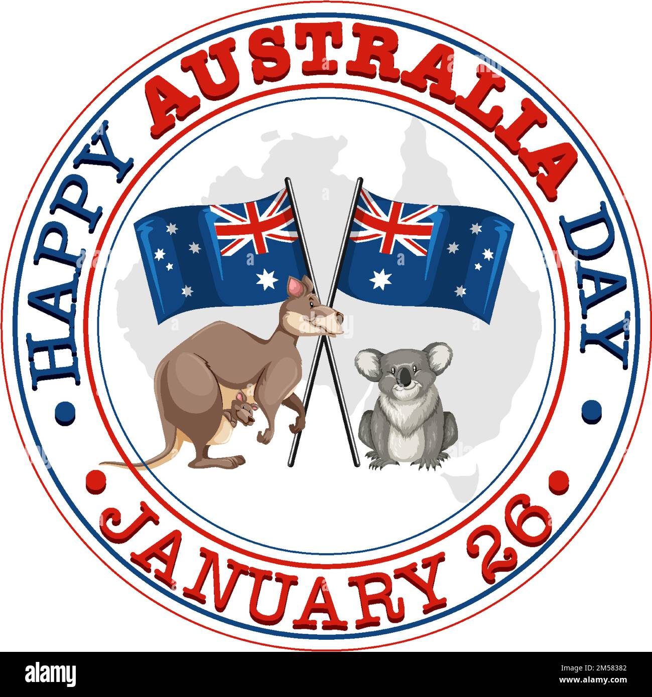 Happy Australia Day Banner Design illustration Stock Vector Image & Art ...