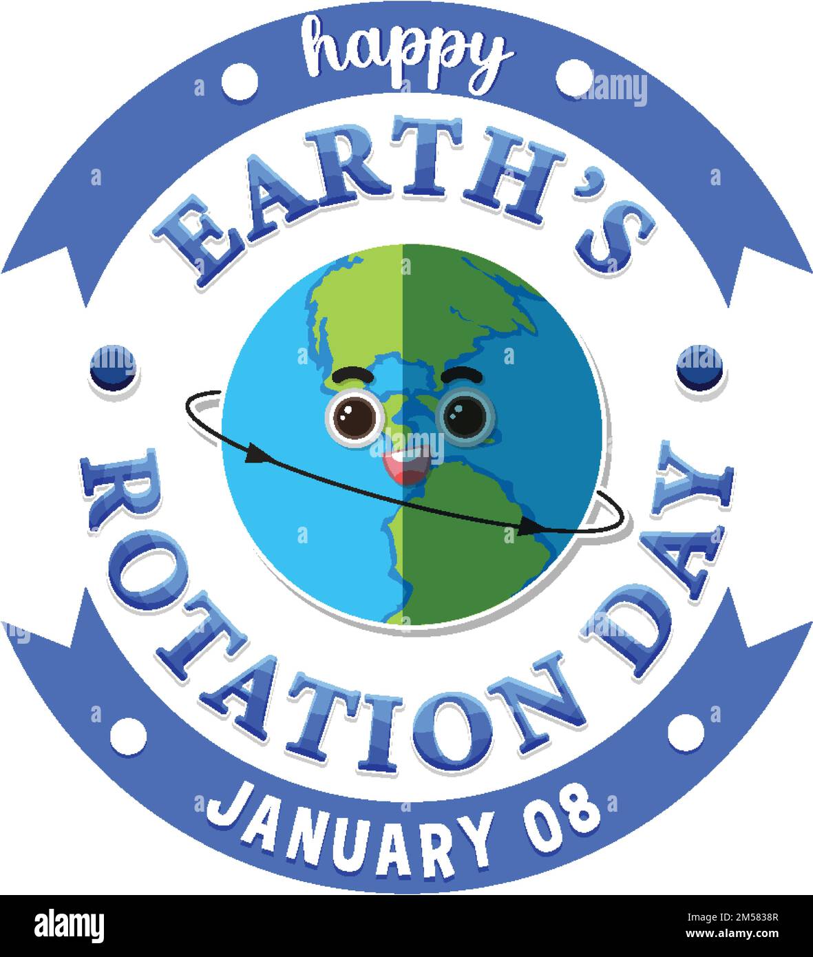Happy earths rotation day banner design illustration Stock Vector Image ...