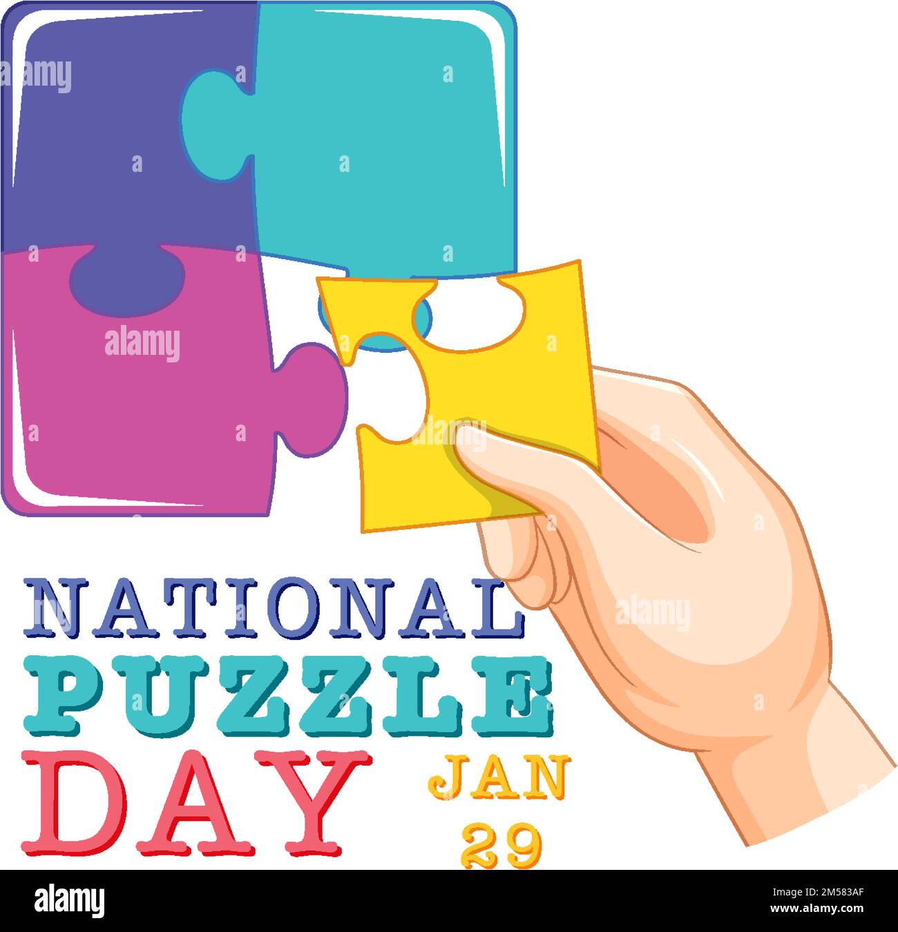 National Puzzle Day Banner illustration Stock Vector Image & Art - Alamy