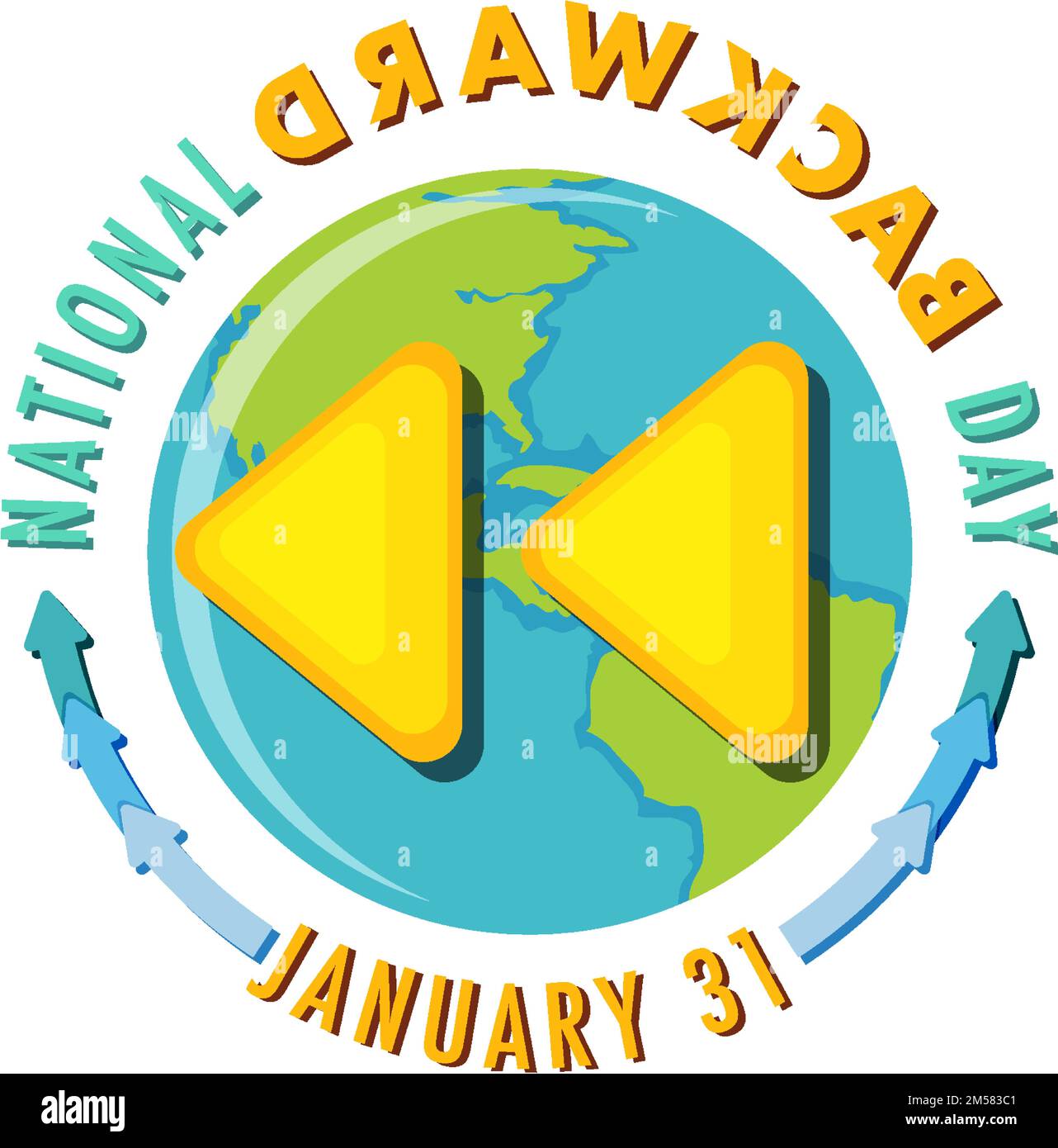 National backward day banner design illustration Stock Vector Image ...