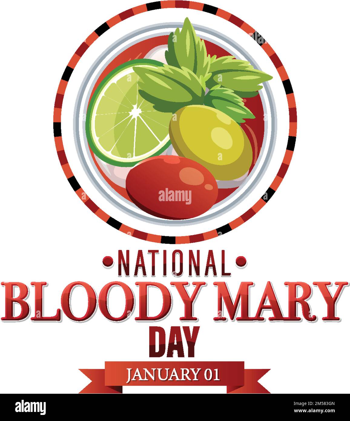 Happy national bloody mary day icon illustration Stock Vector Image ...