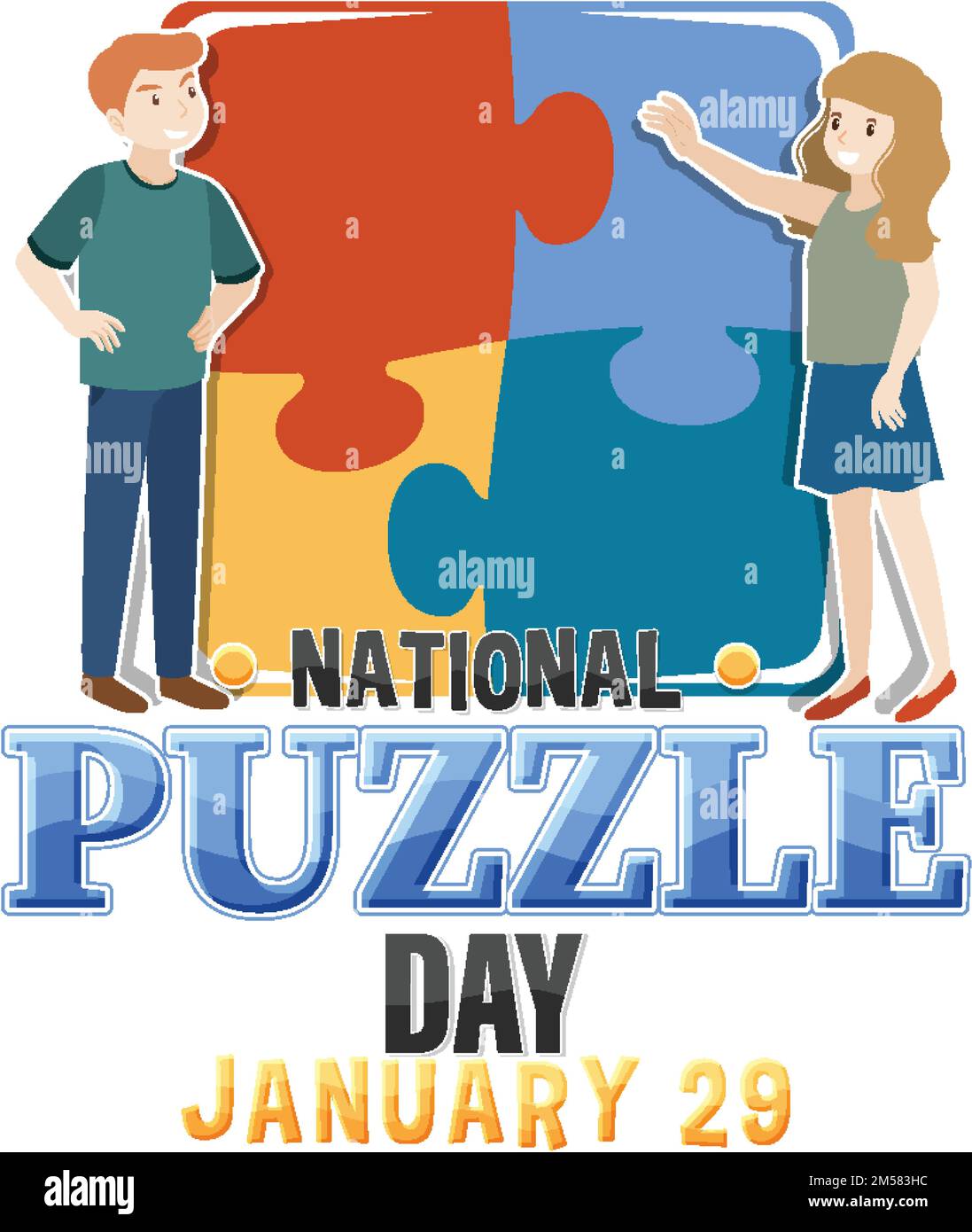 National Puzzle Day Banner Design illustration Stock Vector Image & Art ...