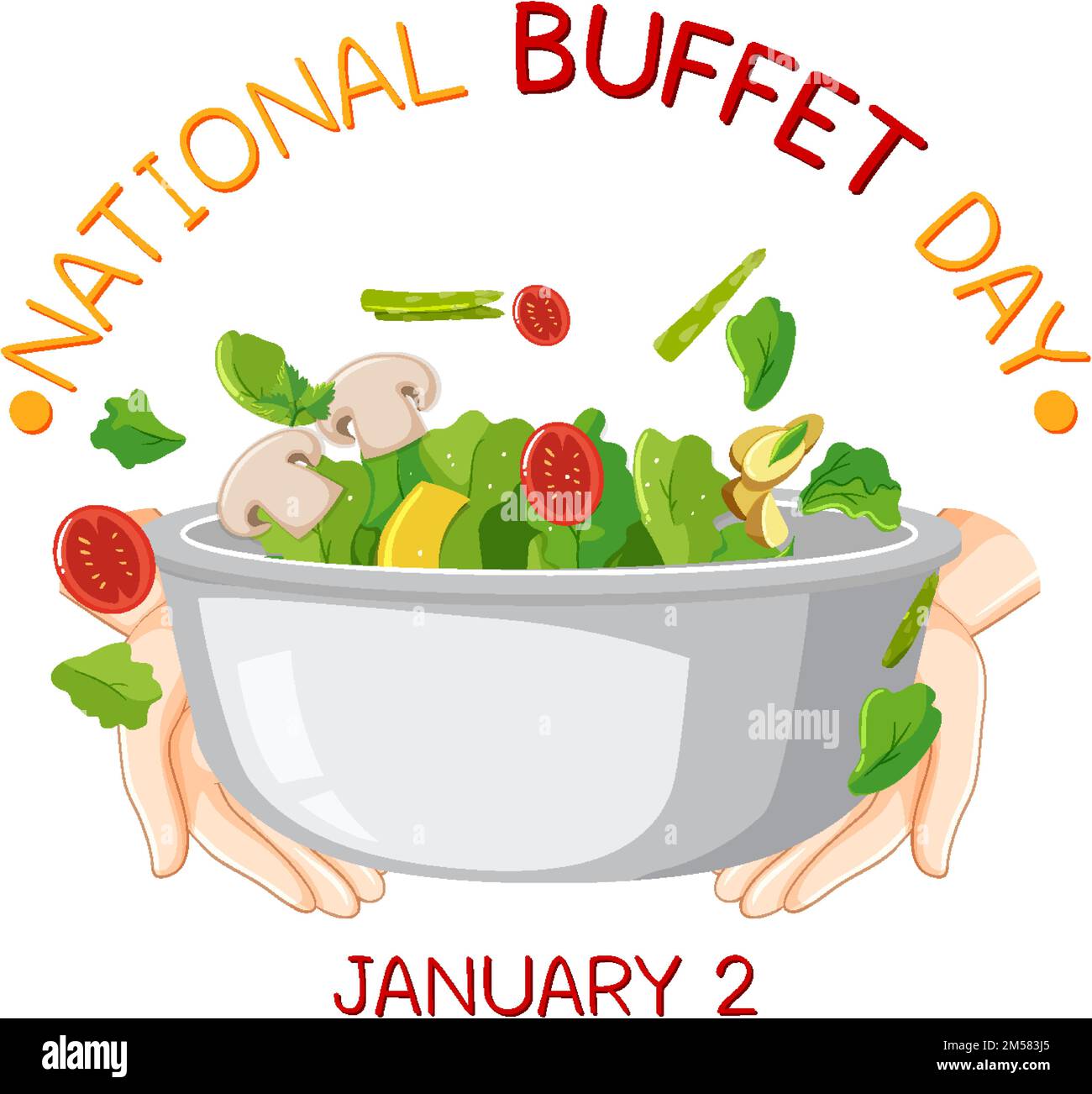 National Buffet Day Text Banner Design illustration Stock Vector Image ...
