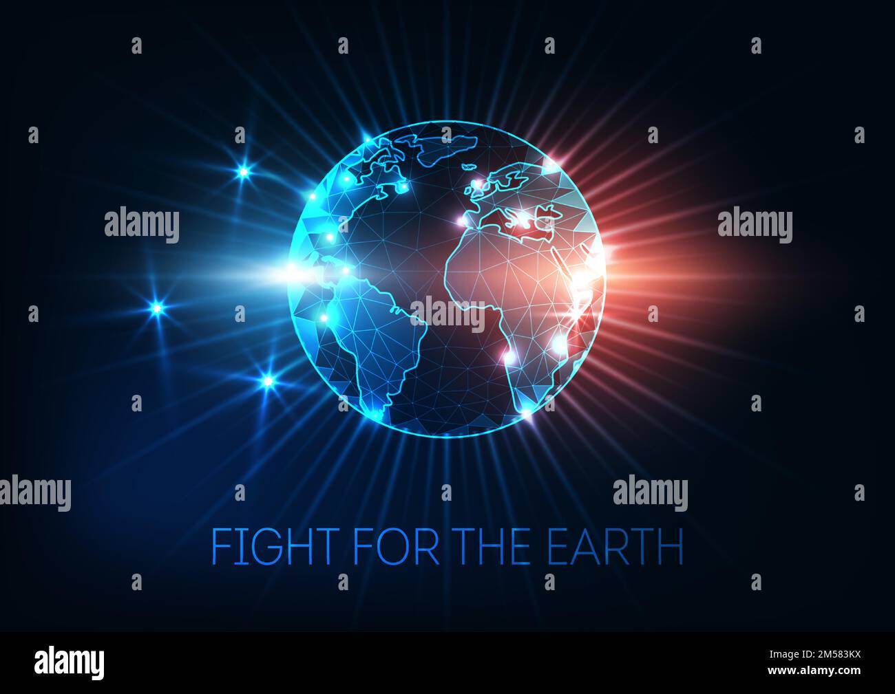 Fight for the Earth, climate change, global warming concept with ...
