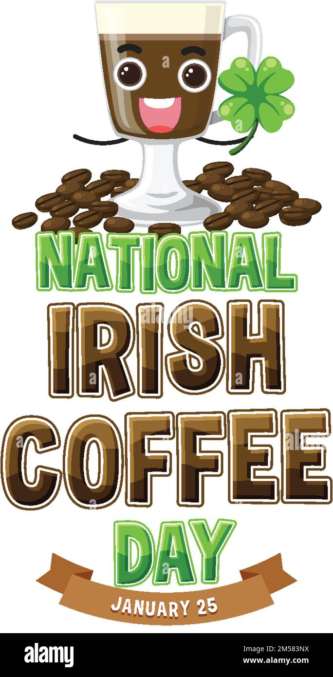 National Irish coffee day banner design illustration Stock Vector Image ...
