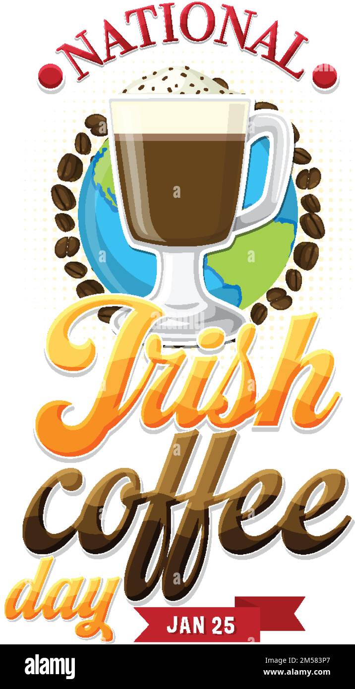 National Irish coffee day banner design illustration Stock Vector Image ...