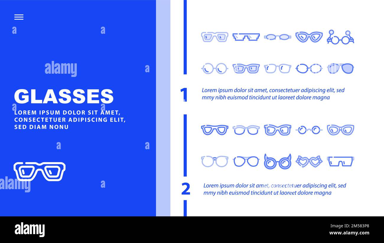 eye glasses frame fashion landing header vector Stock Vector Image ...