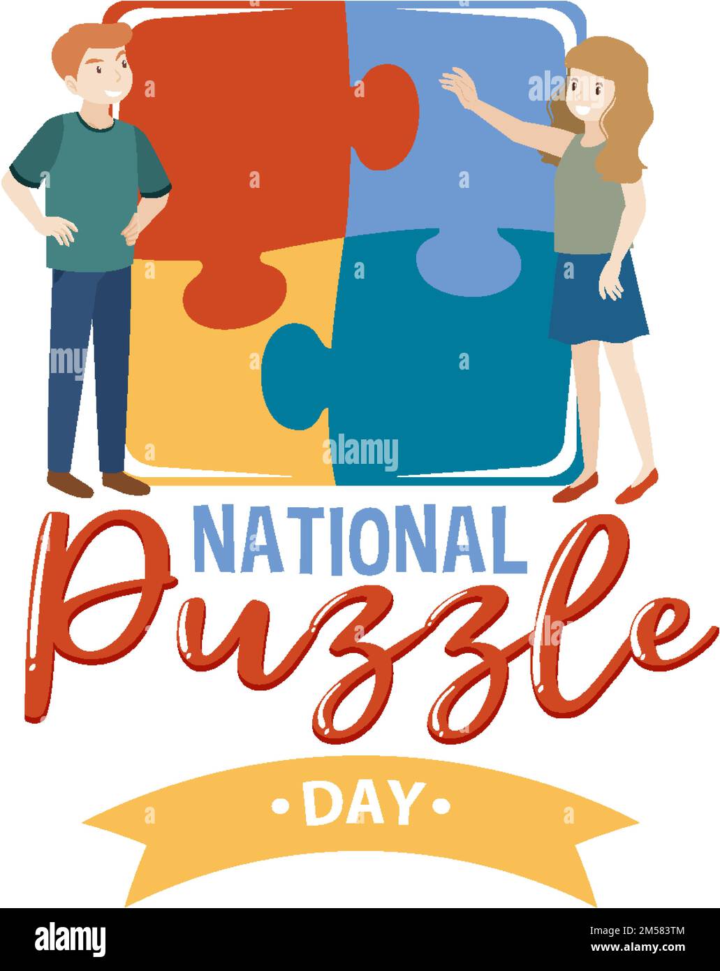 National Puzzle Day Banner Design illustration Stock Vector Image & Art ...