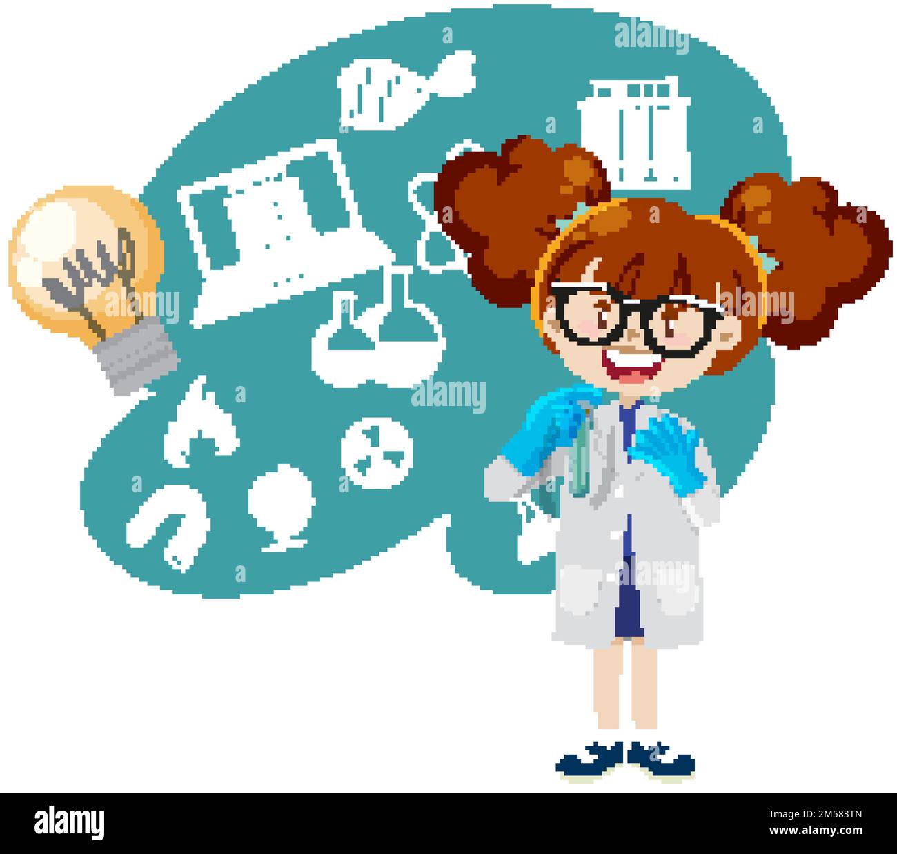 Scientist woman cartoon character illustration Stock Vector Image & Art ...