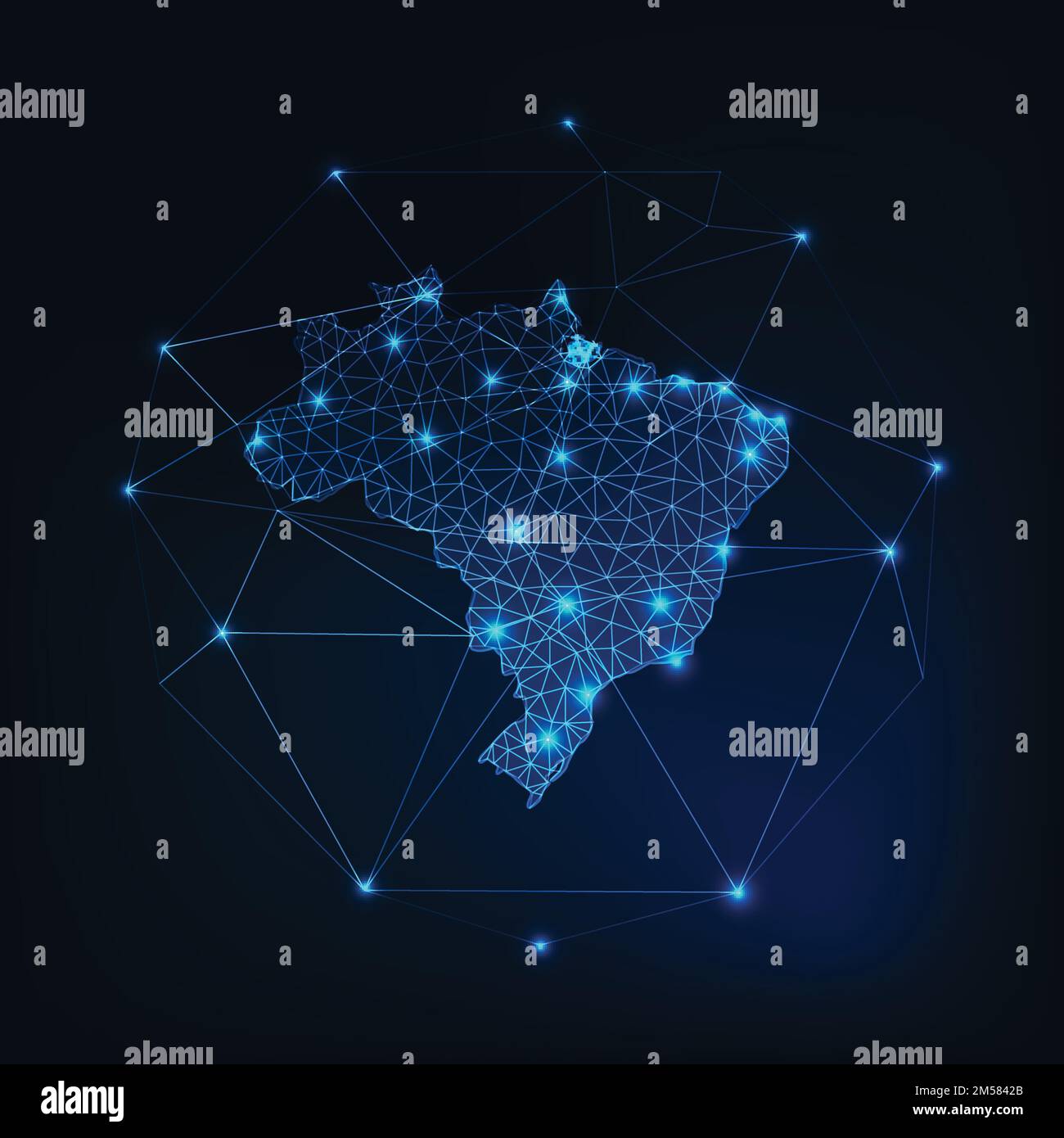 Brazil map outline with stars and lines abstract framework ...