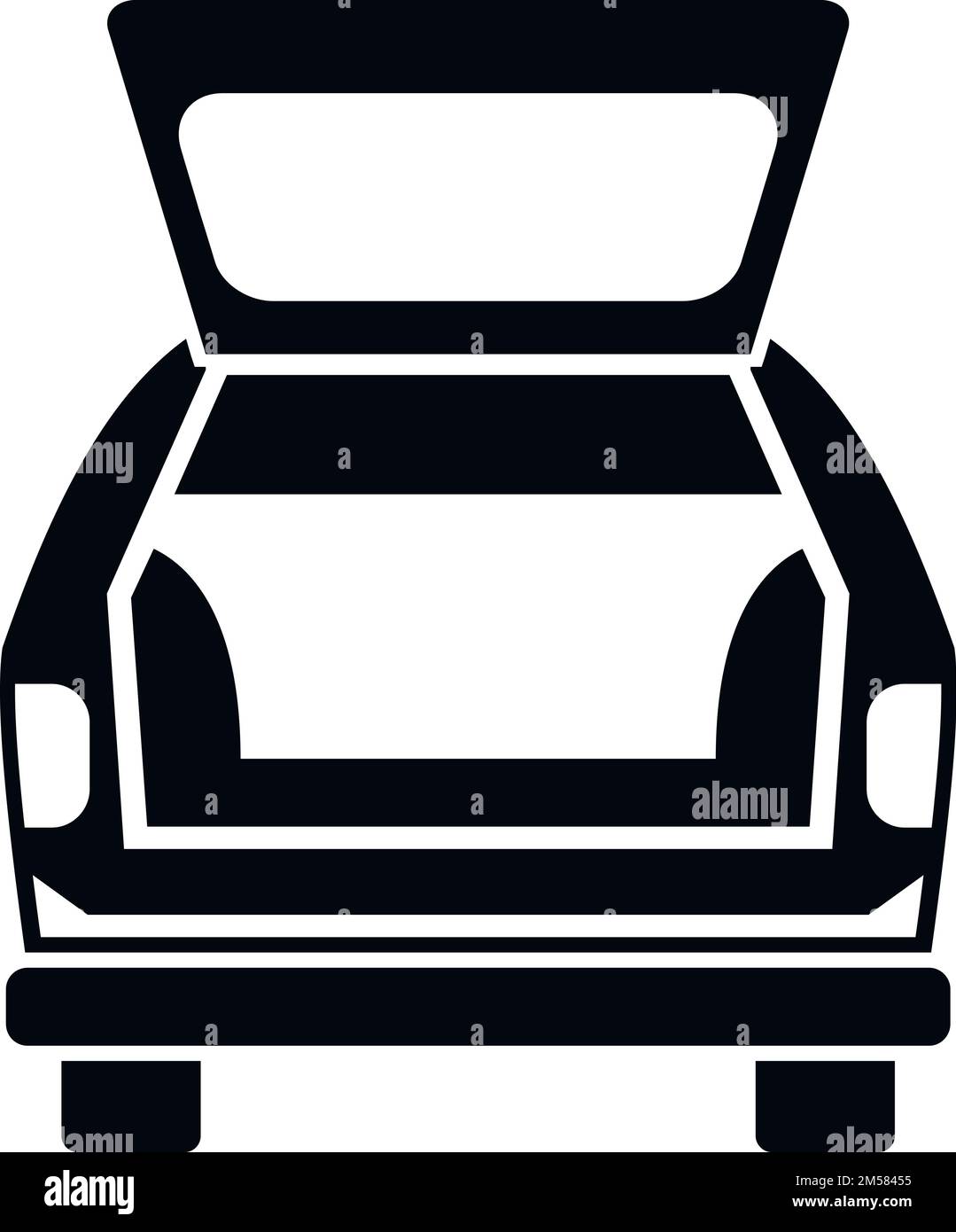 Family car trunk icon simple vector. Open vehicle. Travel bag Stock ...
