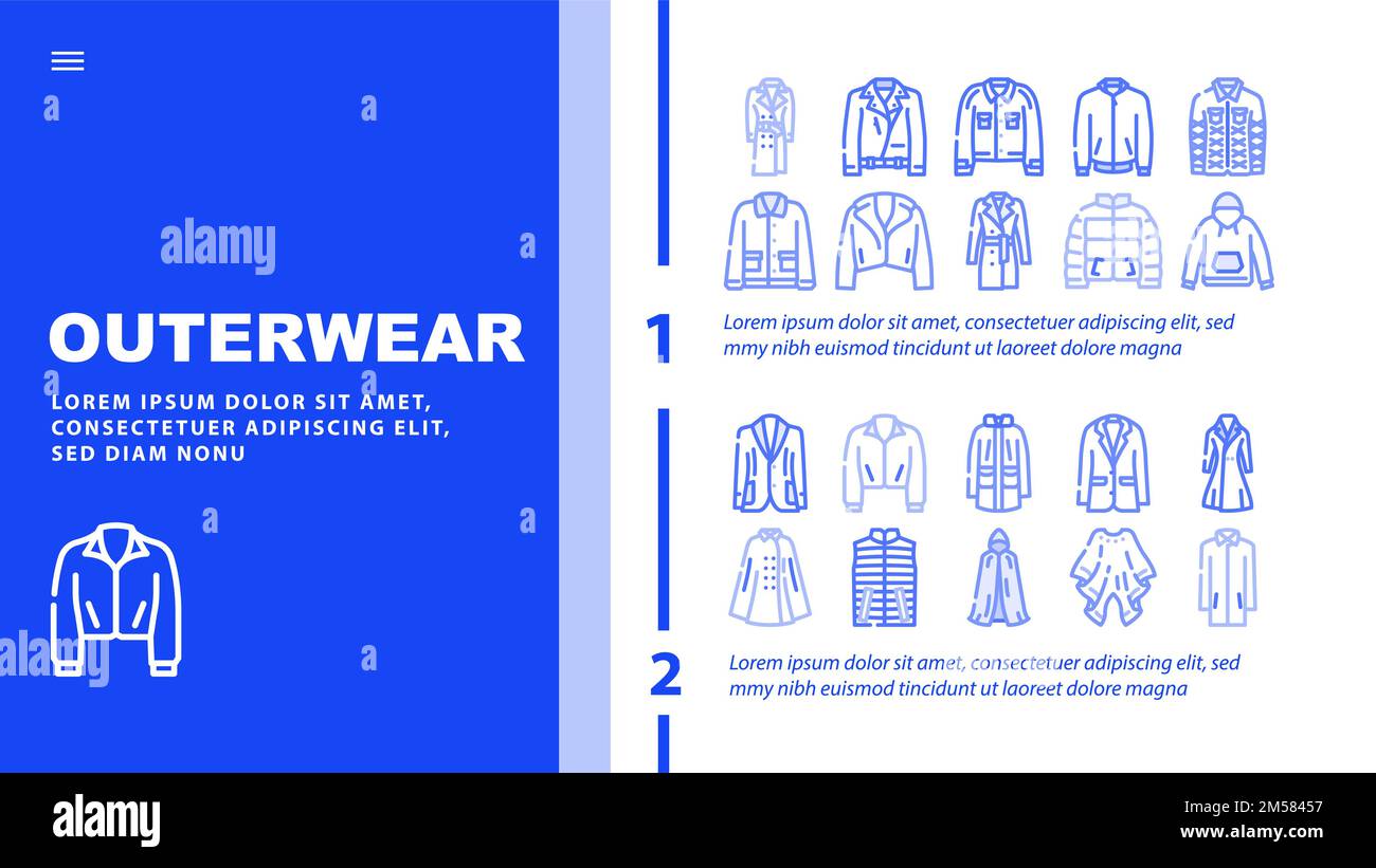 Outerwear Female Clothes Girl Landing Header Vector Stock Vector Image