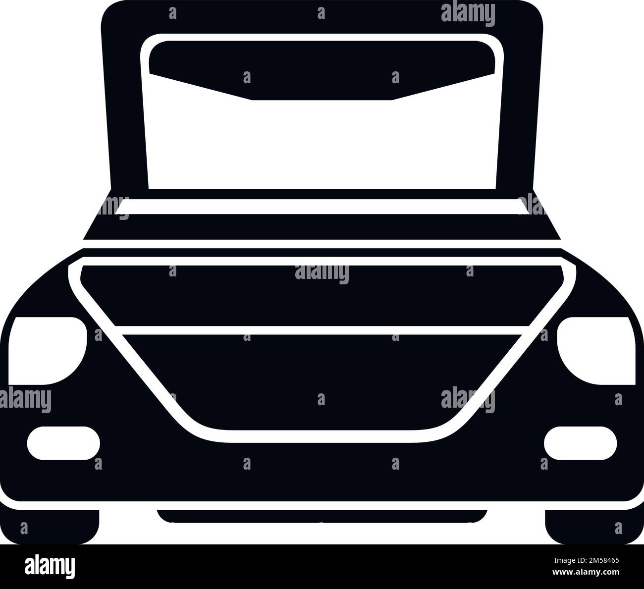 Prepare car trunk icon simple vector. Open vehicle. Side auto Stock ...