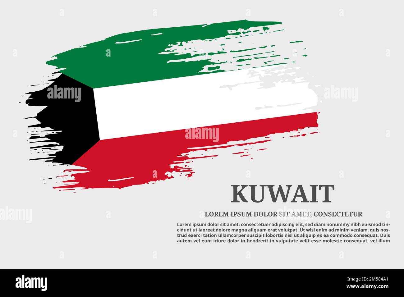 Kuwait flag grunge brush and text poster, vector Stock Vector Image ...