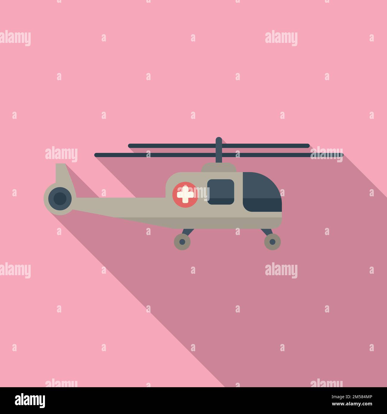 Fly rescue helicopter icon flat vector. Air military. Aerial guard ...