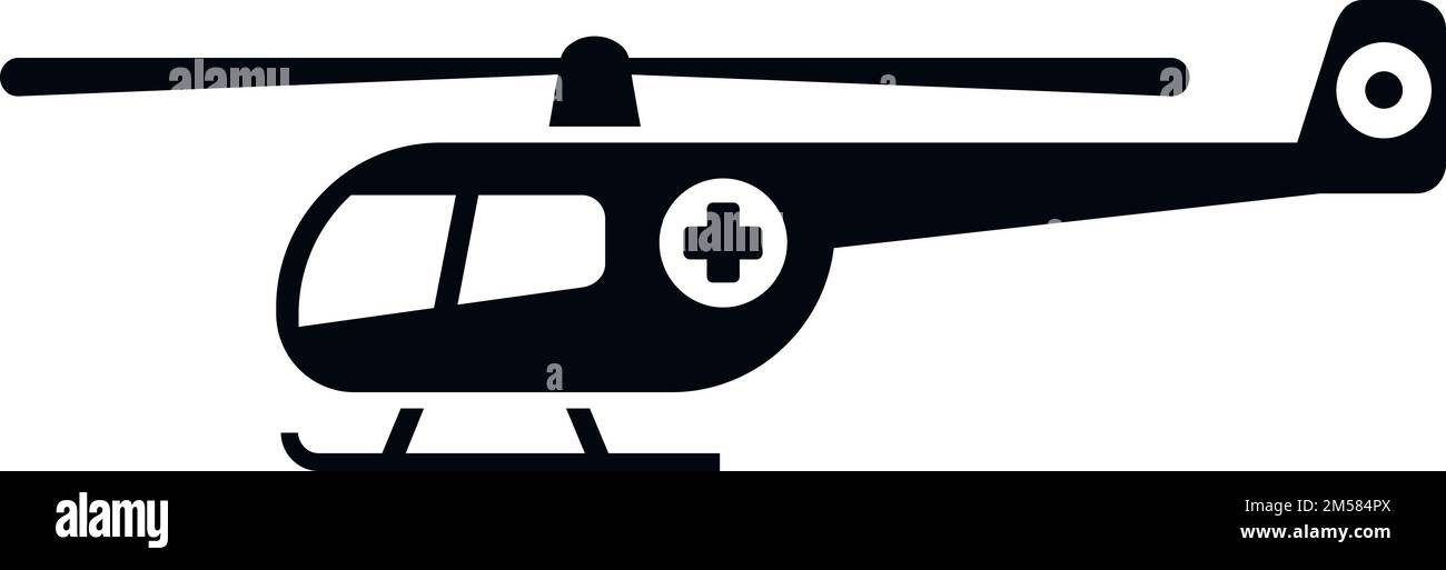 Emergency helicopter icon simple vector. Air transport. Aerial guard ...