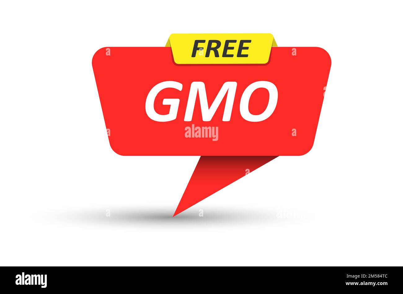 FREE GMO. Vector banner, pointer, sticker, label or speech bubble ...