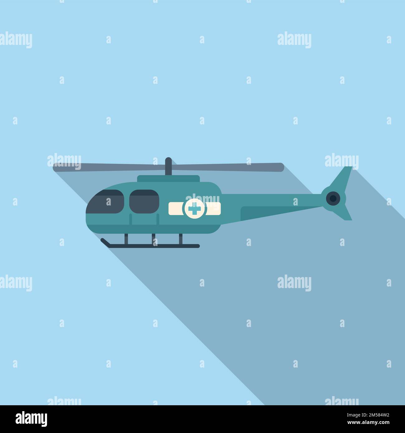 Army rescue helicopter icon flat vector. Air transport. Aerial guard ...